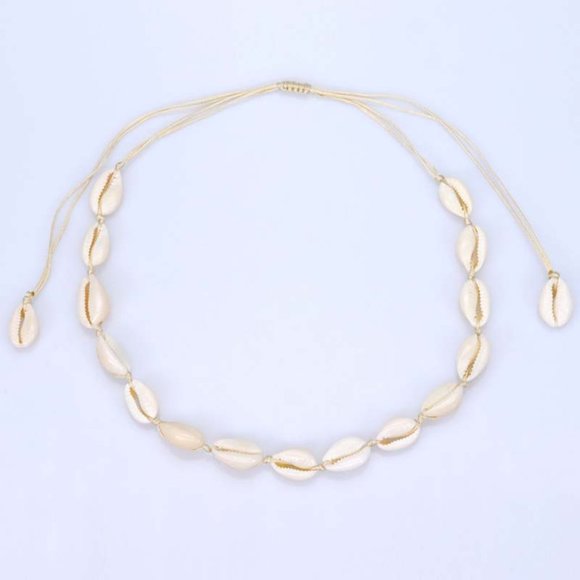 Jewelry | Cowrie Shell Choker Boho White String Necklace Surfer Beach ...